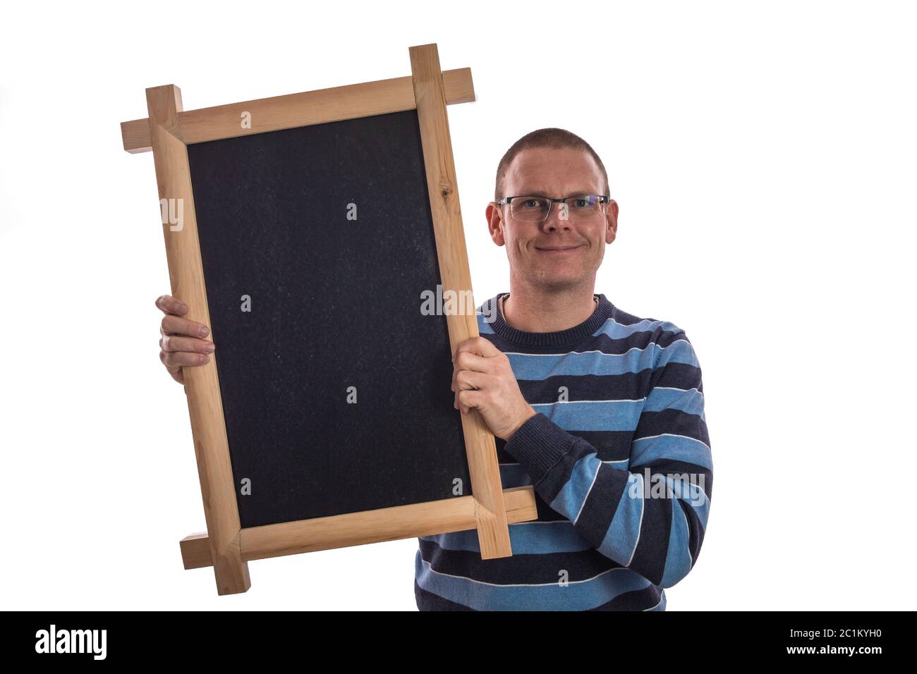 Man holds frame Stock Photo - Alamy