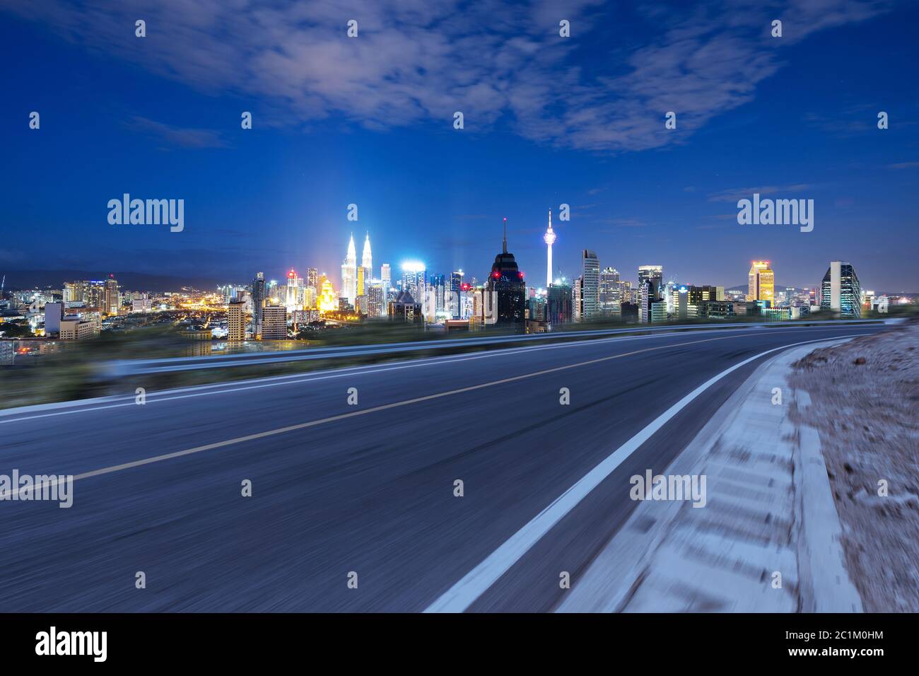empty asphalt highway through modern city Stock Photo - Alamy