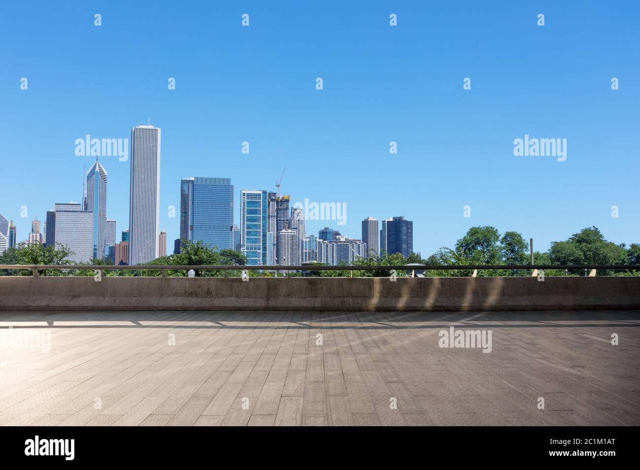 empty ground with modern cityscape in chicago Stock Photo - Alamy