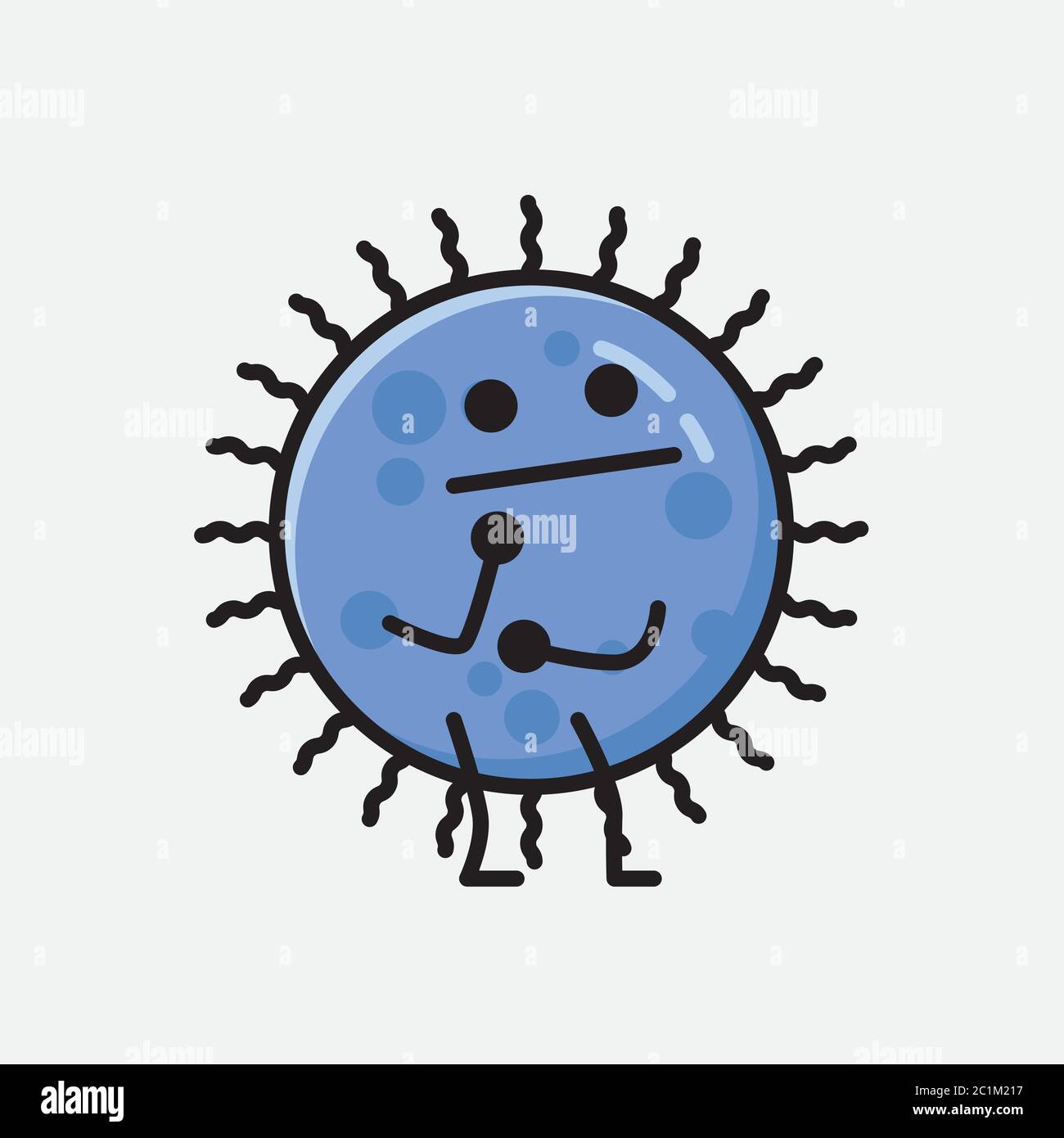 An illustration of Cute Blue Virus Mascot Vector Character in Flat ...