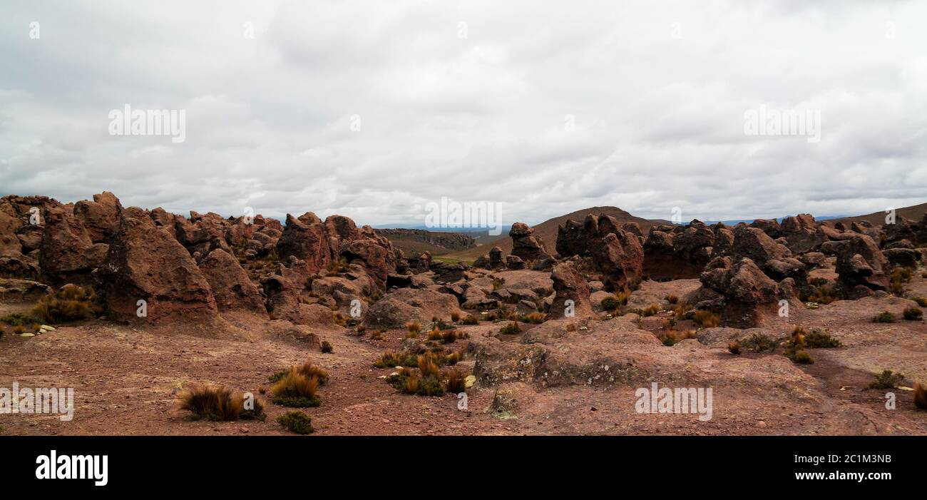 sandstone rock formation at Imata in Salinas and Aguada Blanca National ...