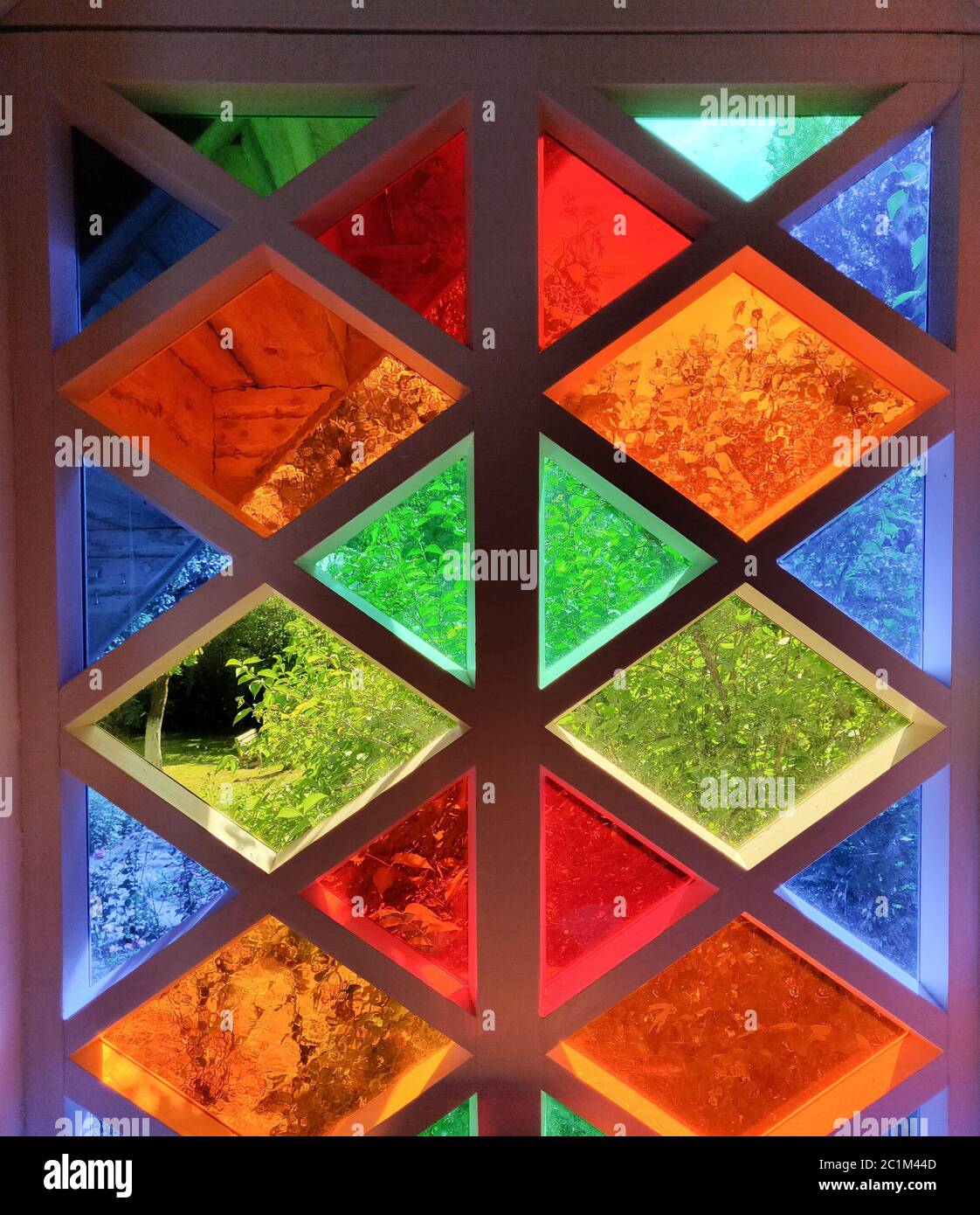 Blue stained glass window diamond hi-res stock photography and images ...