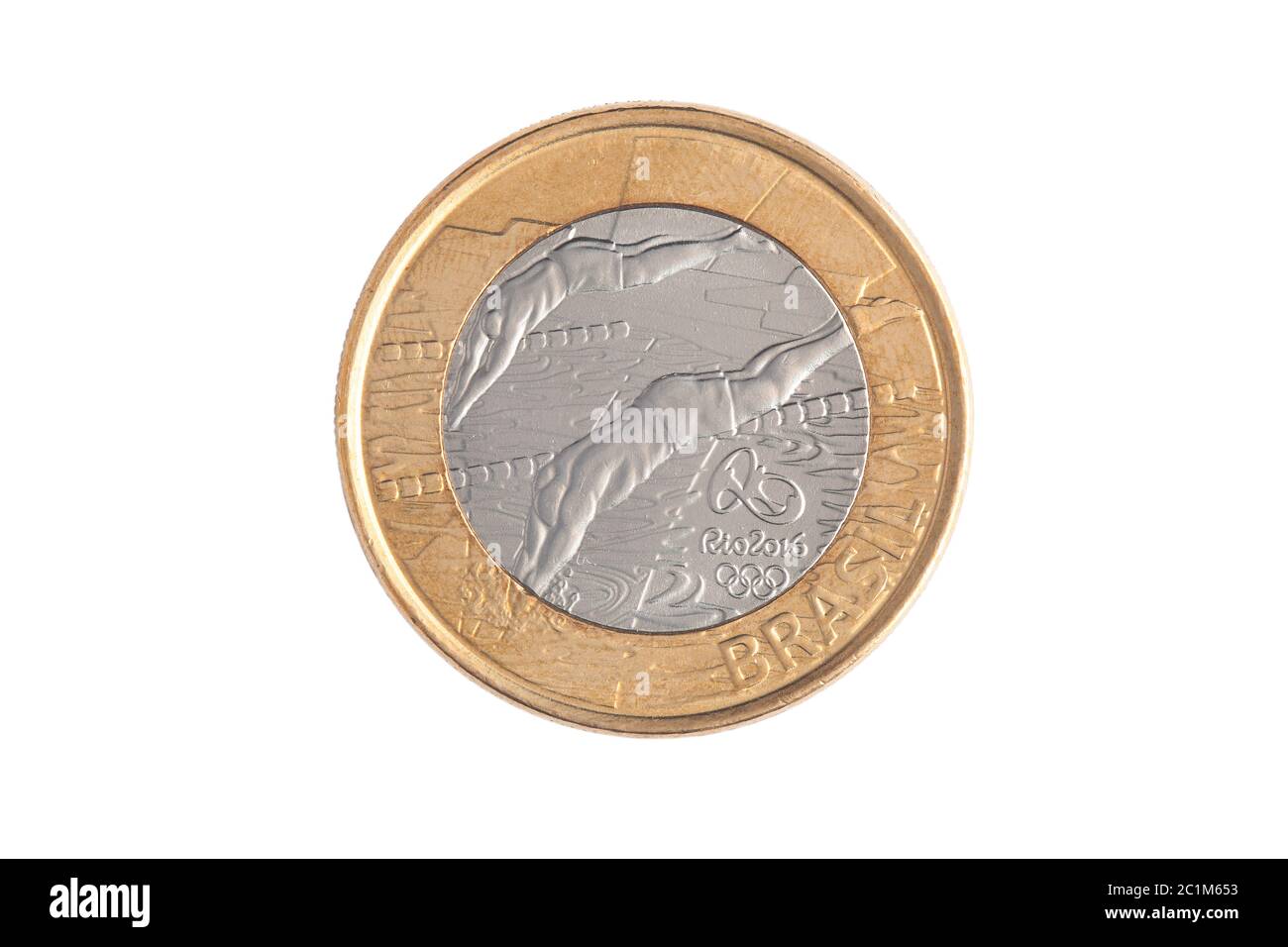 SAO PAULO, BRAZIL - OCTOBER 28, 2016 - Commemorative brazilian 1 Real ...