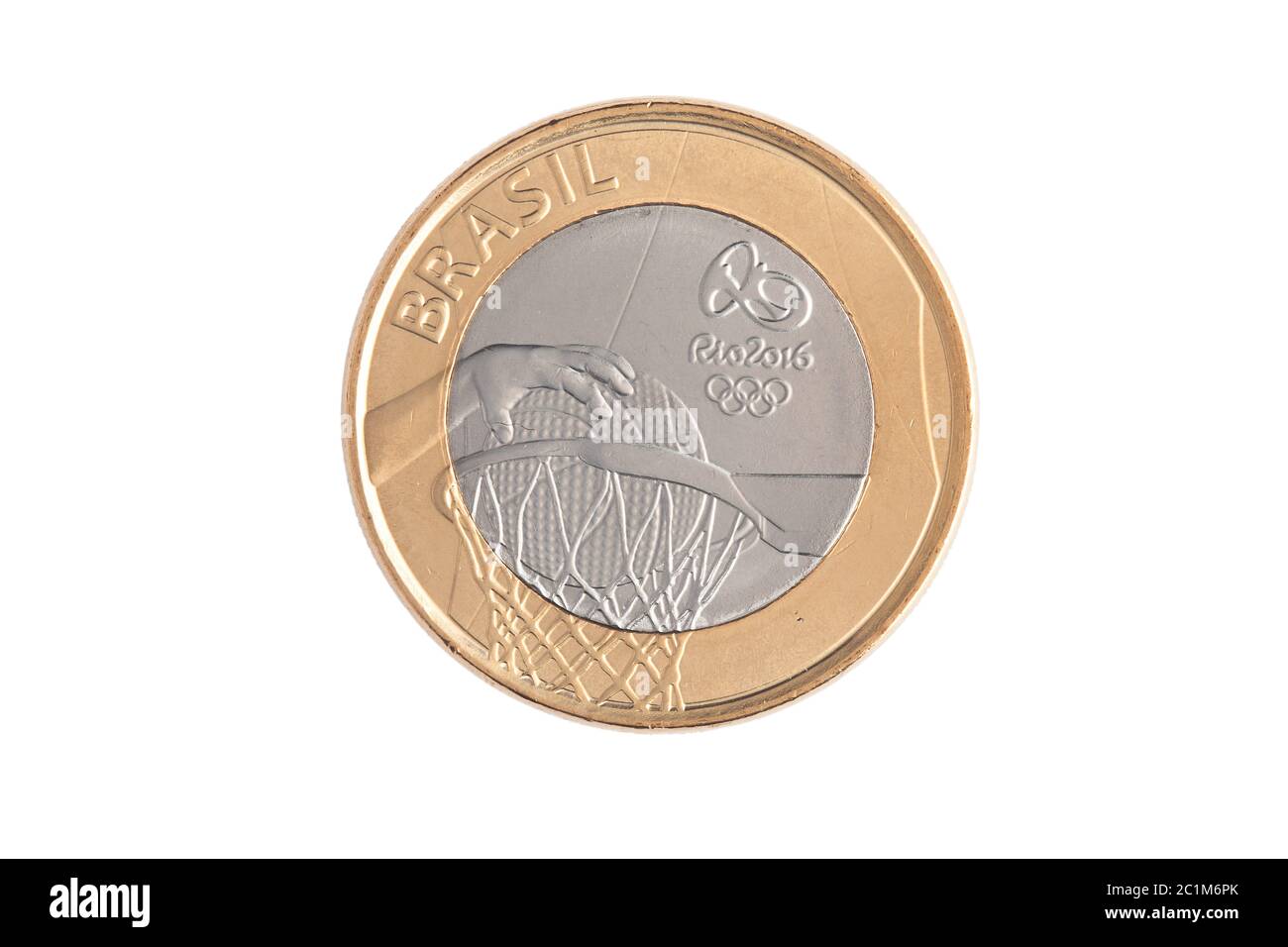 SAO PAULO, BRAZIL - OCTOBER 28, 2016 - Commemorative brazilian 1 Real ...