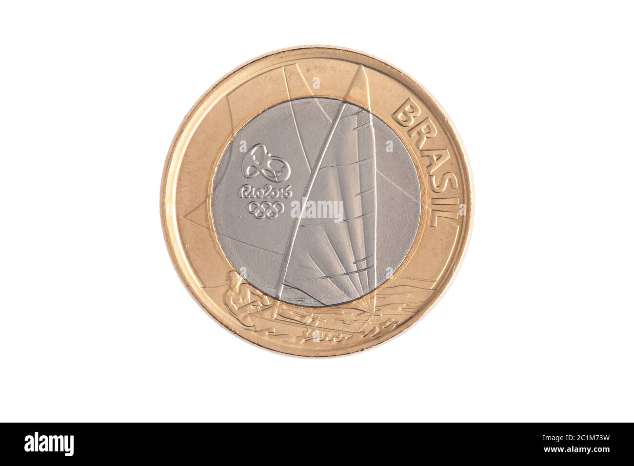 SAO PAULO, BRAZIL - OCTOBER 28, 2016 - Commemorative brazilian 1 Real ...