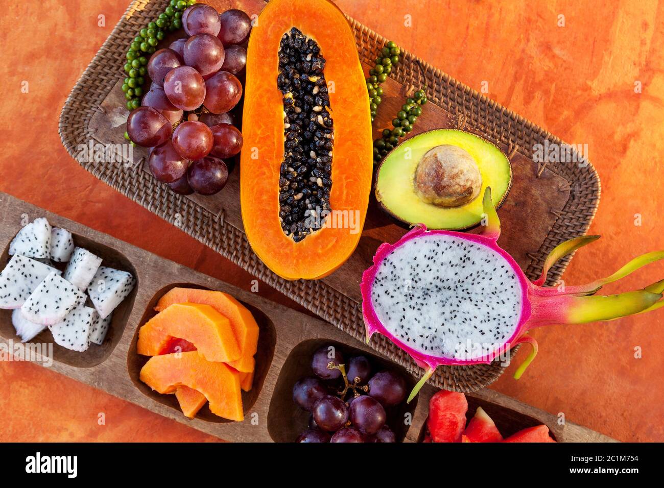 Healthy tropical fruits Stock Photo - Alamy