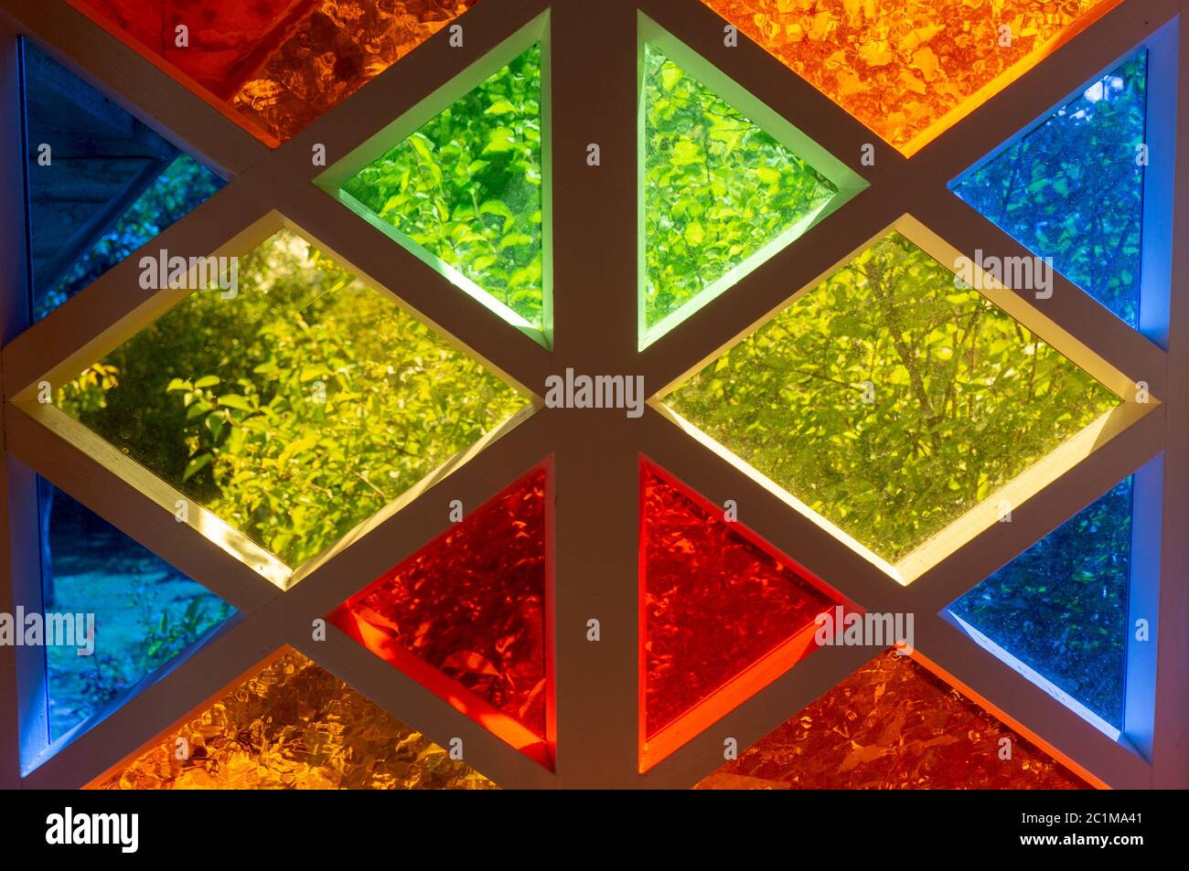 Blue stained glass window diamond hi-res stock photography and images ...