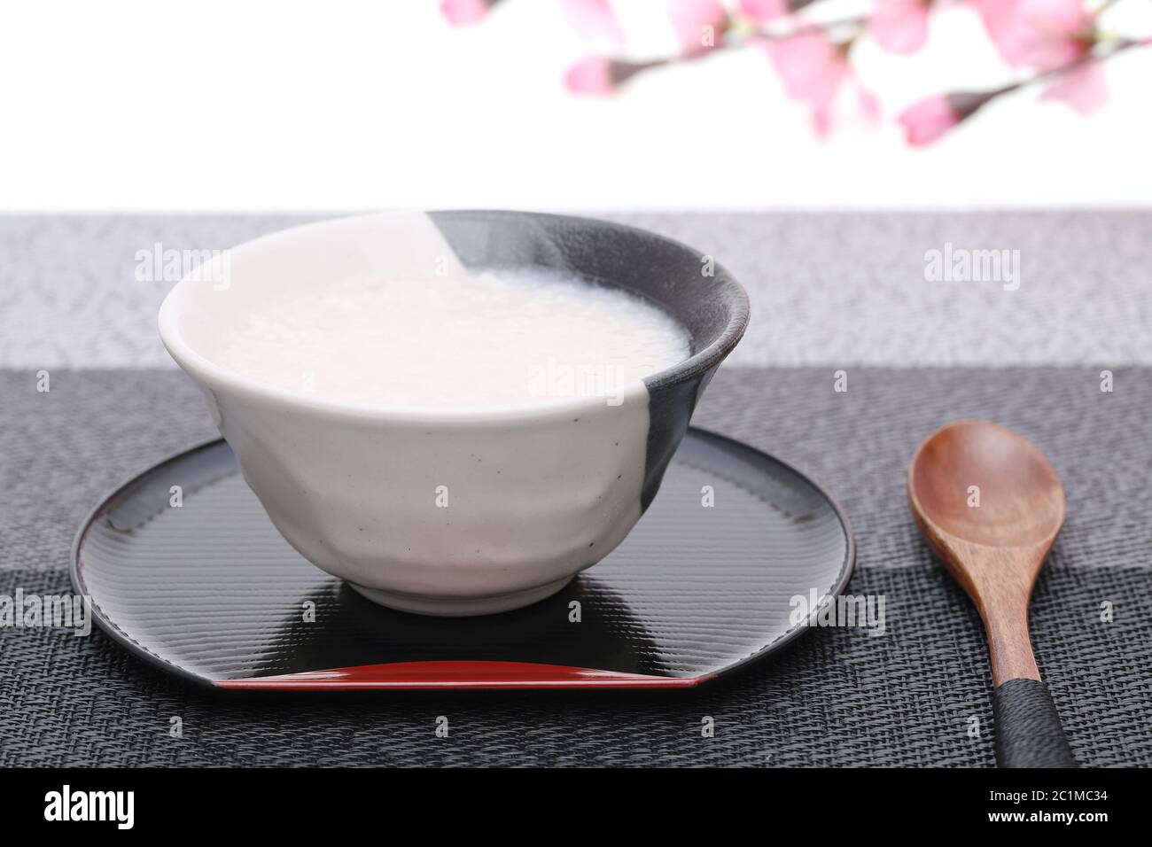 Drink of Japanese sweet alcohol drink made from sake lees (amazake ...