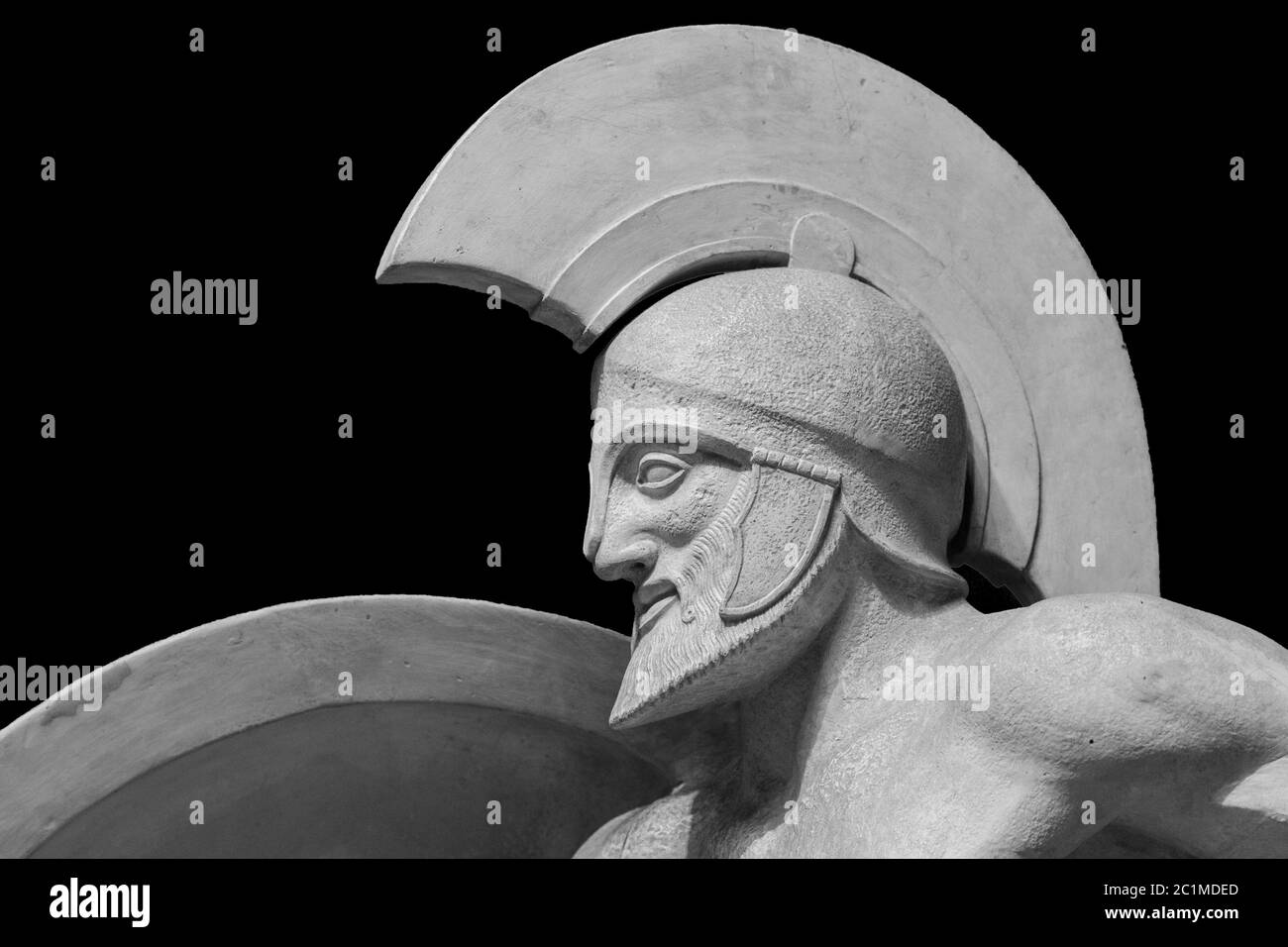 Roman statue of warrior in helmet Stock Photo - Alamy