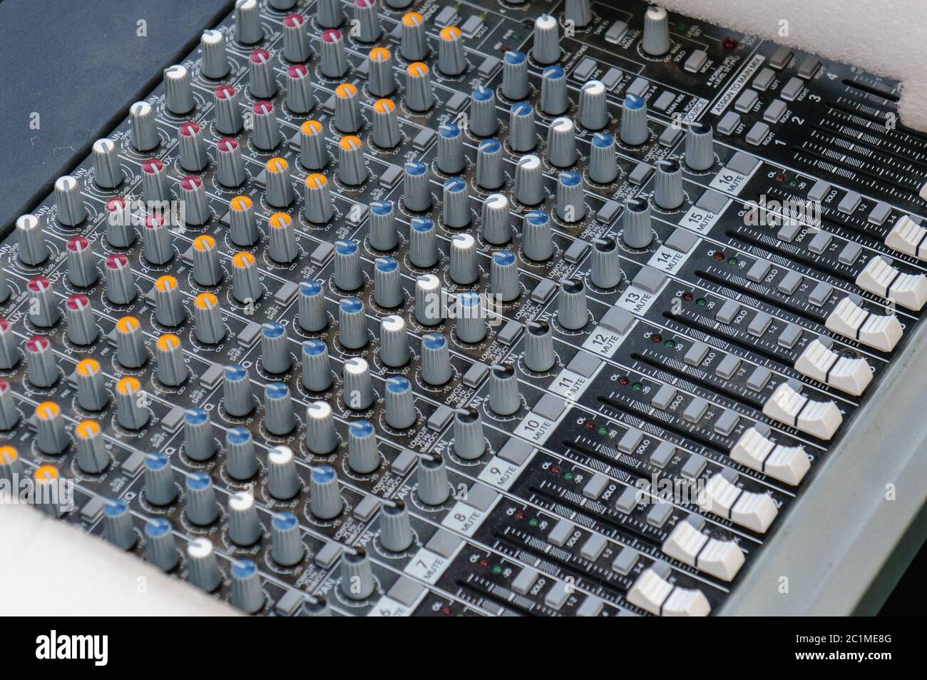 Professional studio equipment for sound mixing. Sound equalizer Stock ...