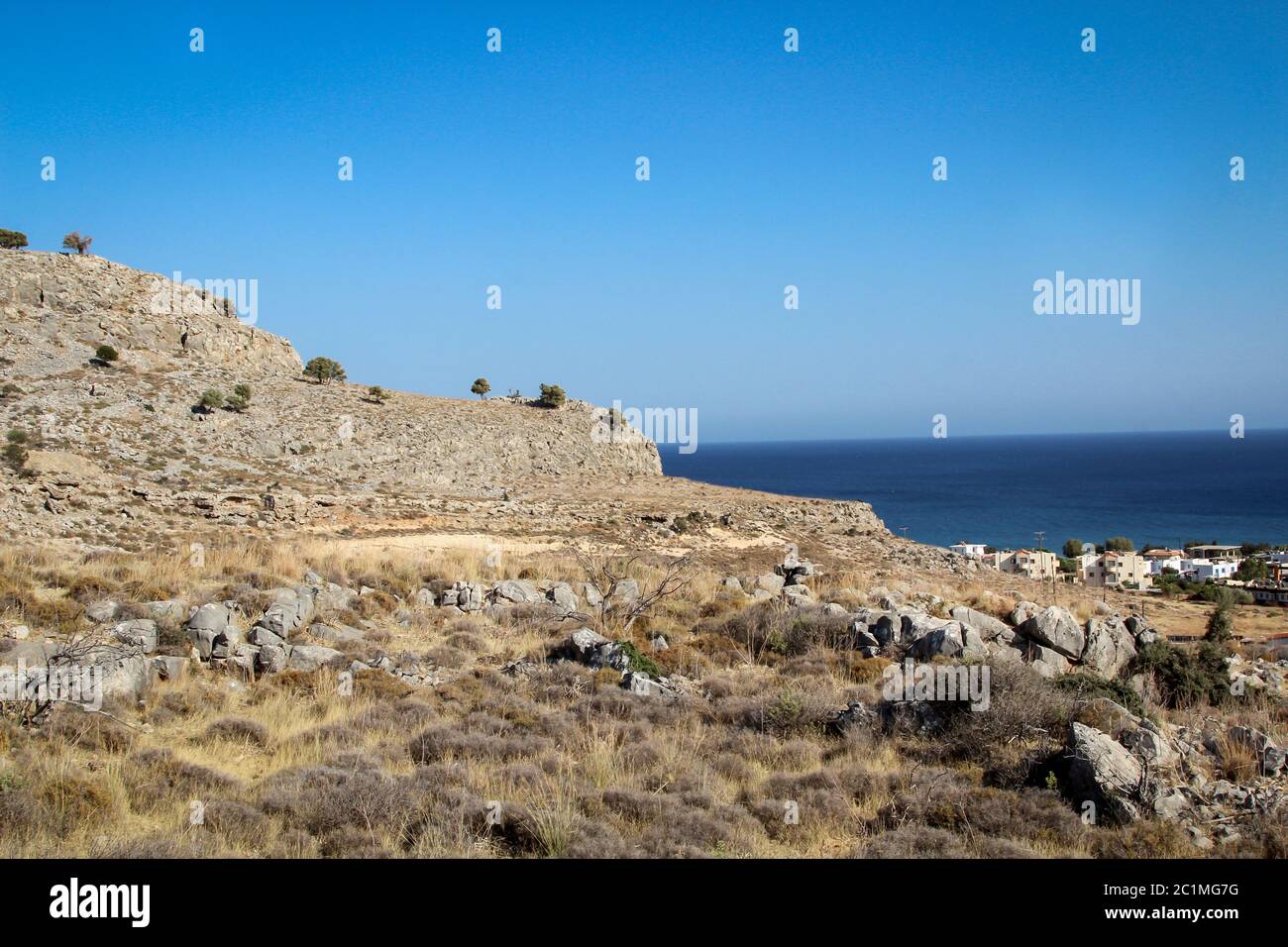 greek landscape with barren vegetation Stock Photo - Alamy