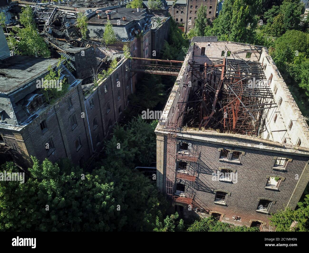 look into a collapsed factory Stock Photo - Alamy