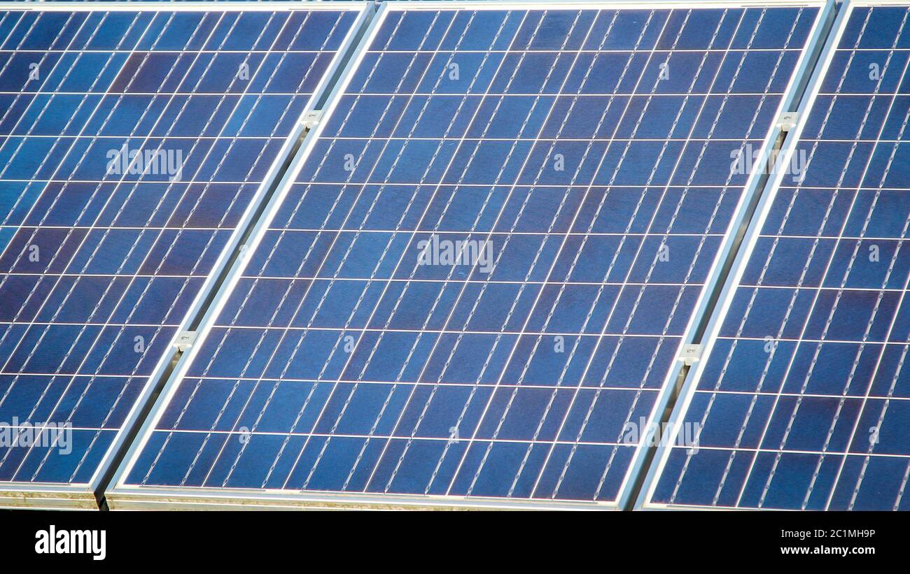 Renewable energies with solar modules in the sunshine Stock Photo - Alamy