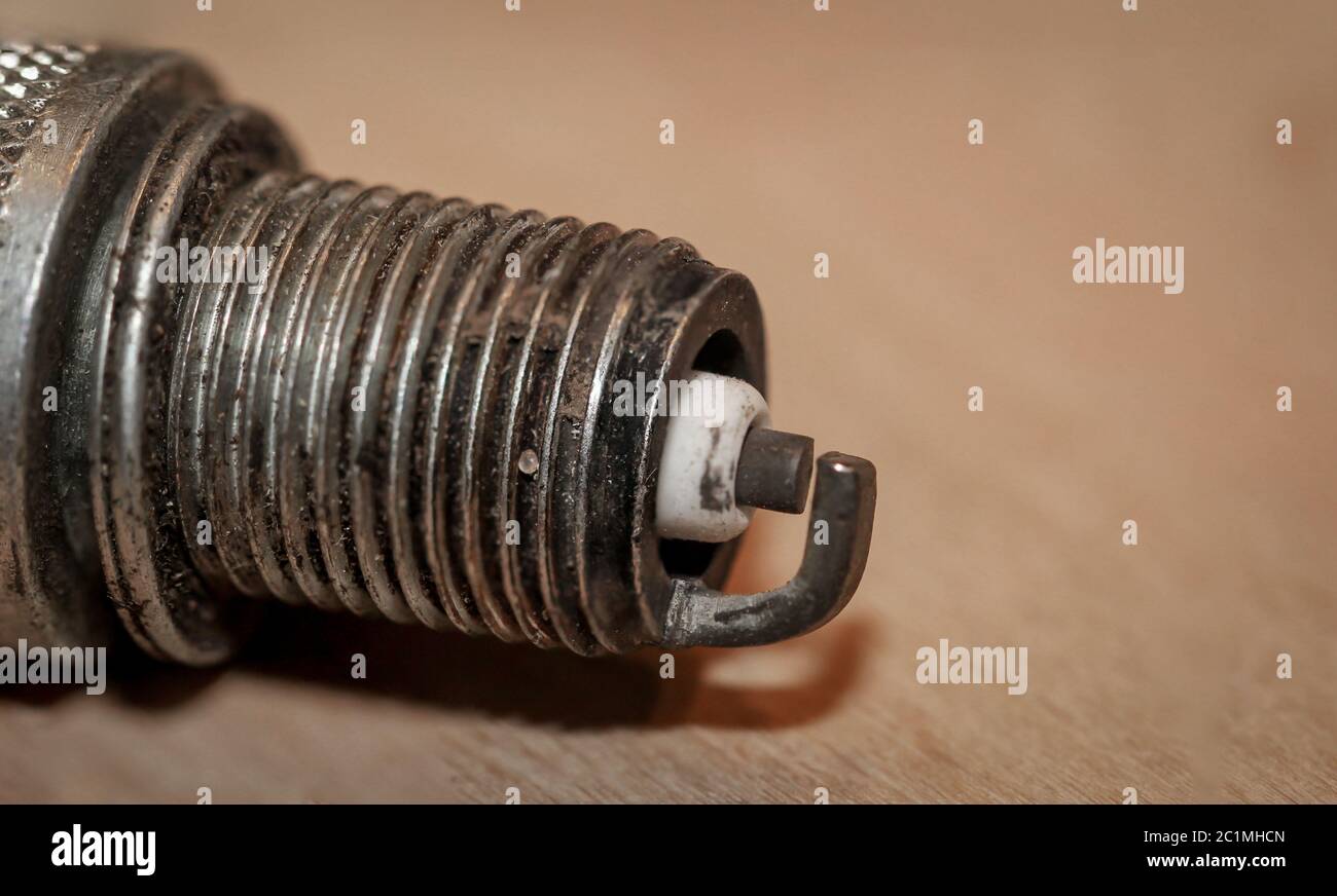 Detail of a spark plug Stock Photo - Alamy