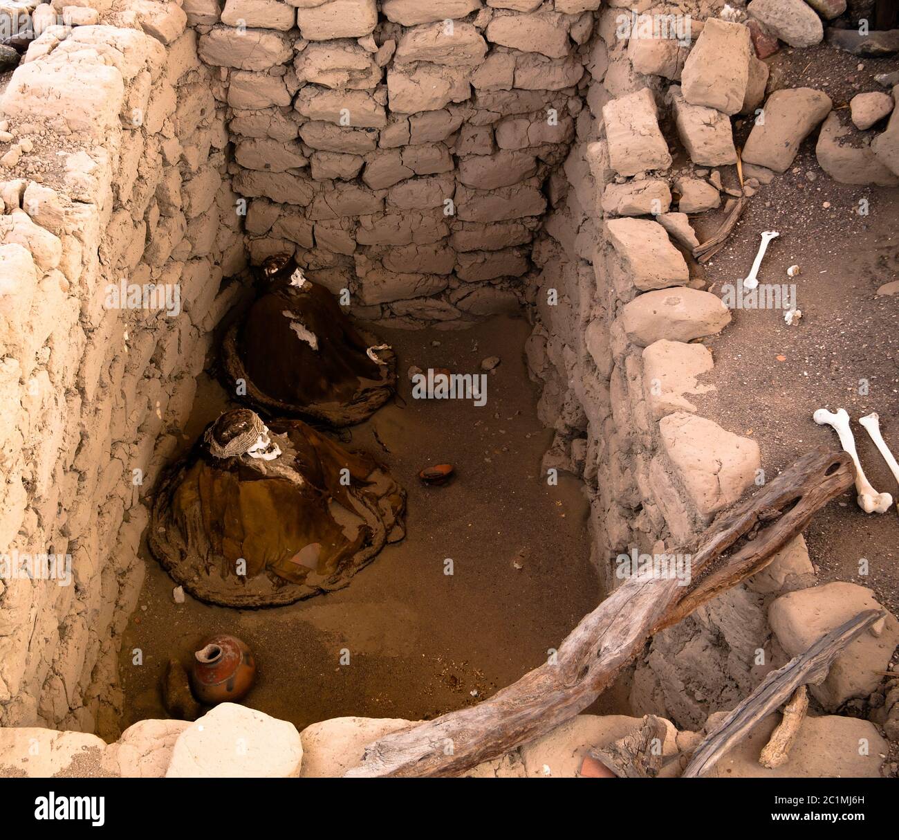 Ancient preinca nazca civilisation cemetery of Chauchilla, Nazca, Peru ...
