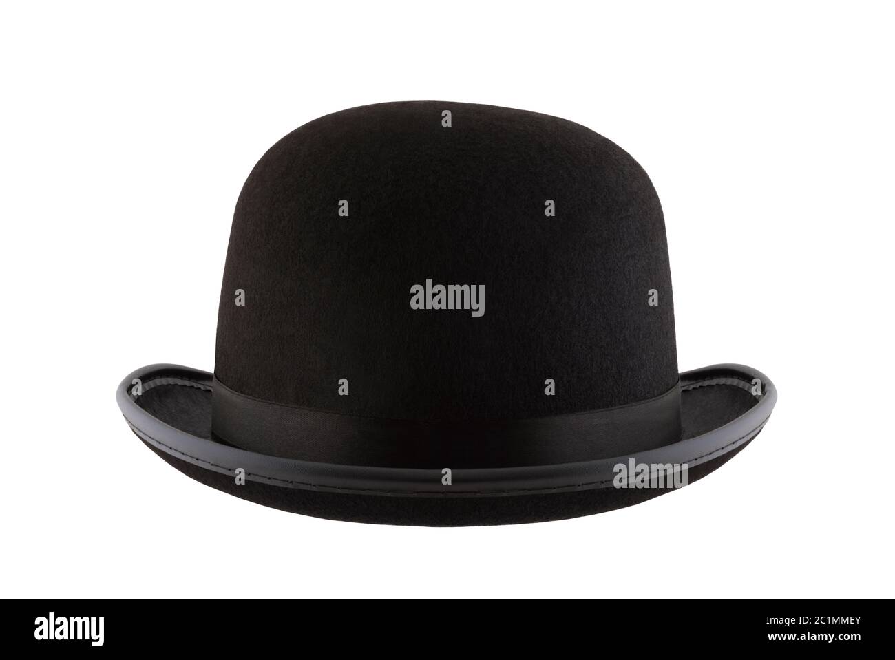 Black bowler hat isolated on white background Stock Photo - Alamy