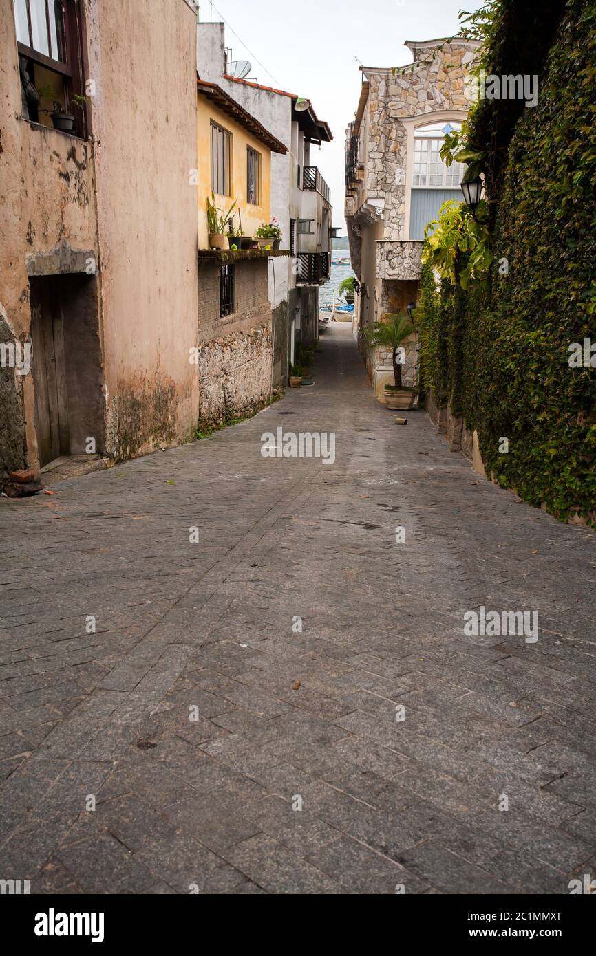 Empty beach street in Brazil Stock Photo - Alamy
