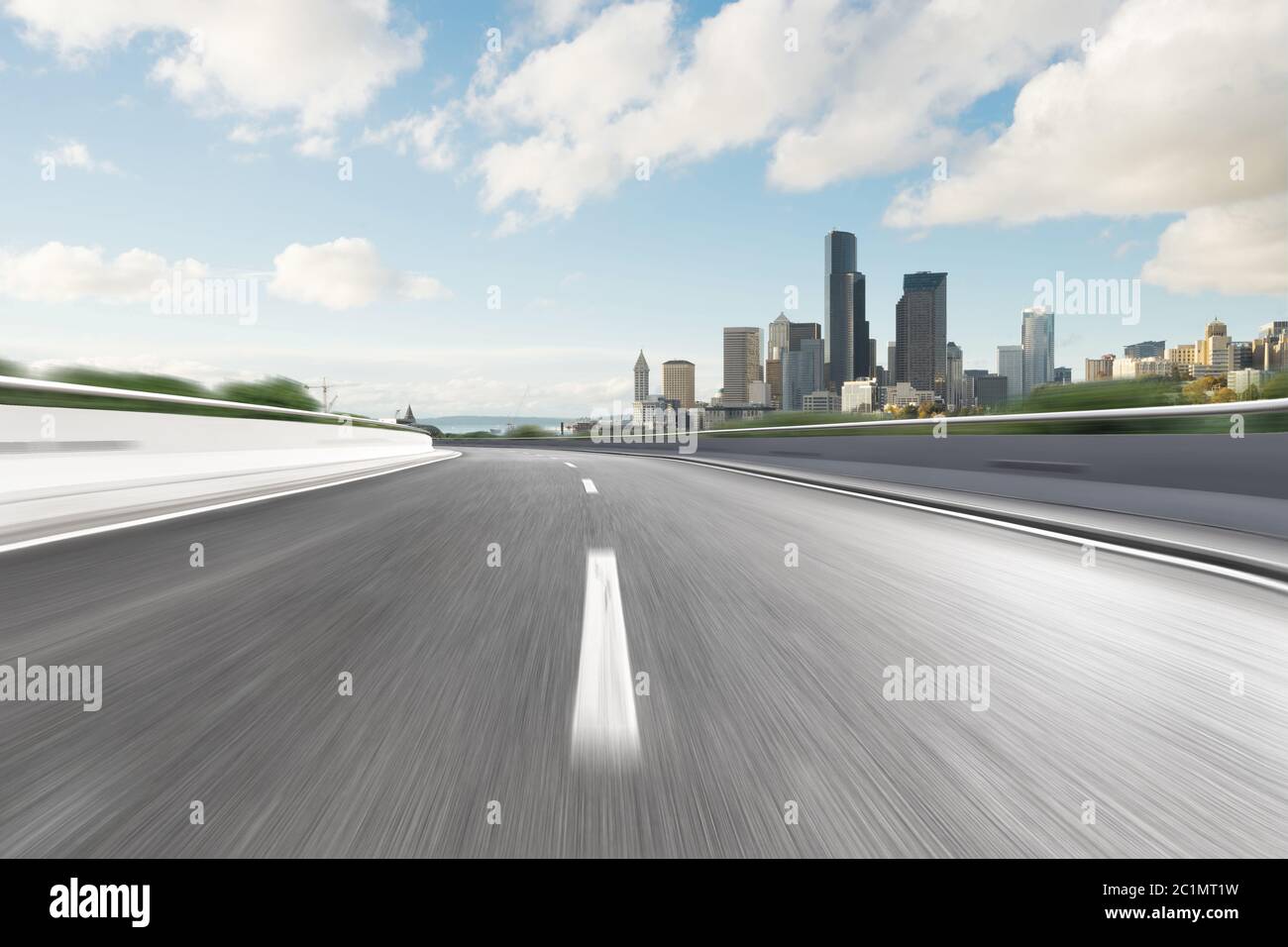empty highway through modern city Stock Photo - Alamy