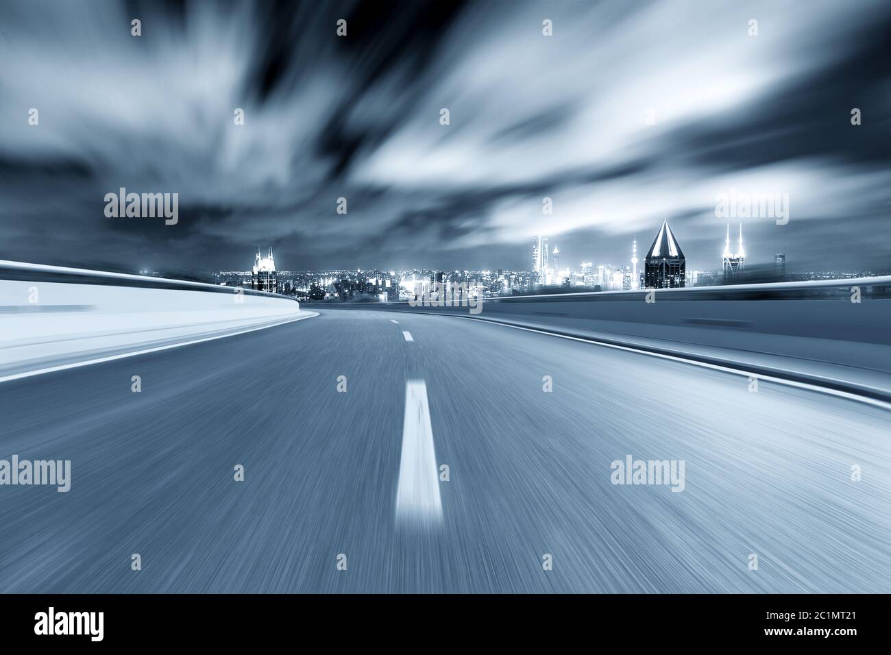 empty highway through modern city Stock Photo - Alamy