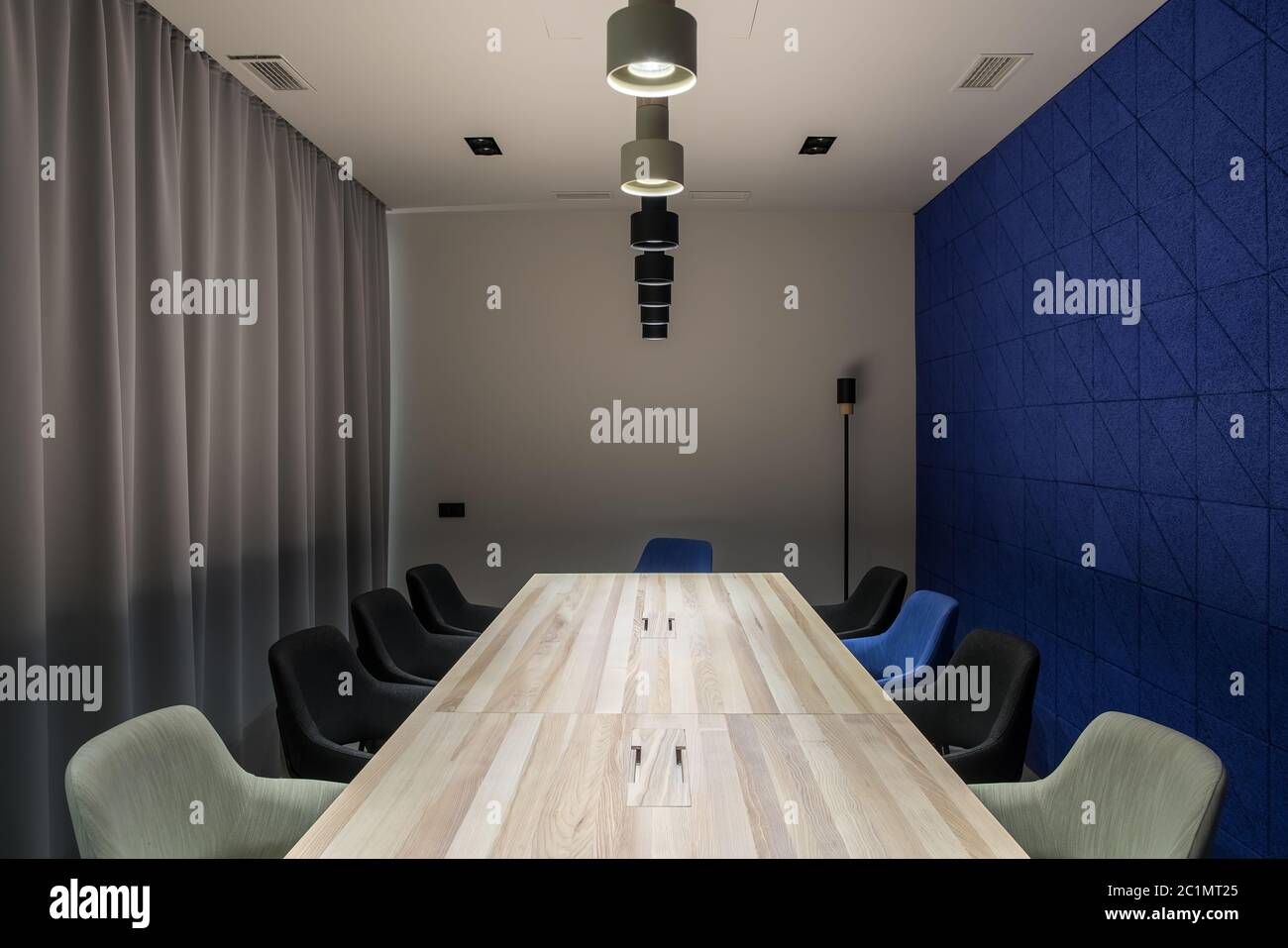 Conference Room With Blue Accent Wall Cool Office Conference Room With