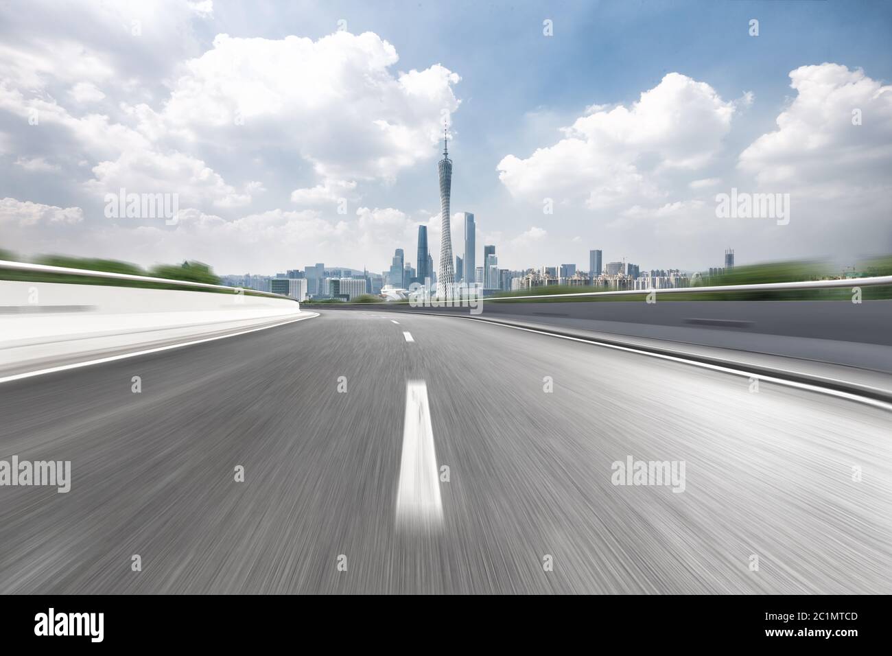 empty highway through modern city Stock Photo - Alamy