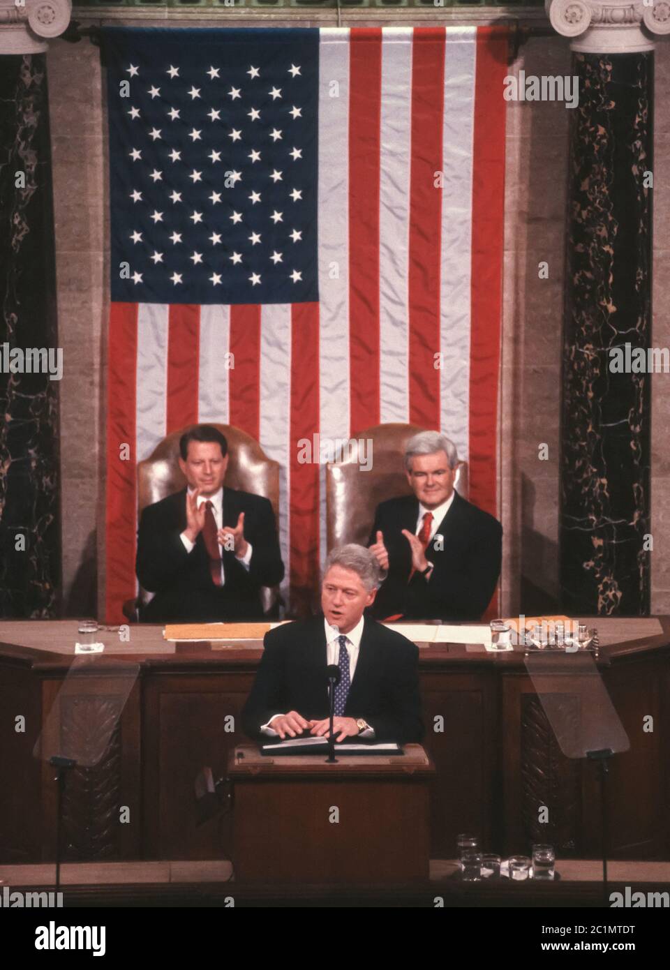 WASHINGTON, DC, USA, FEBRUARY 4, 1997: President Bill Clinton, State of ...