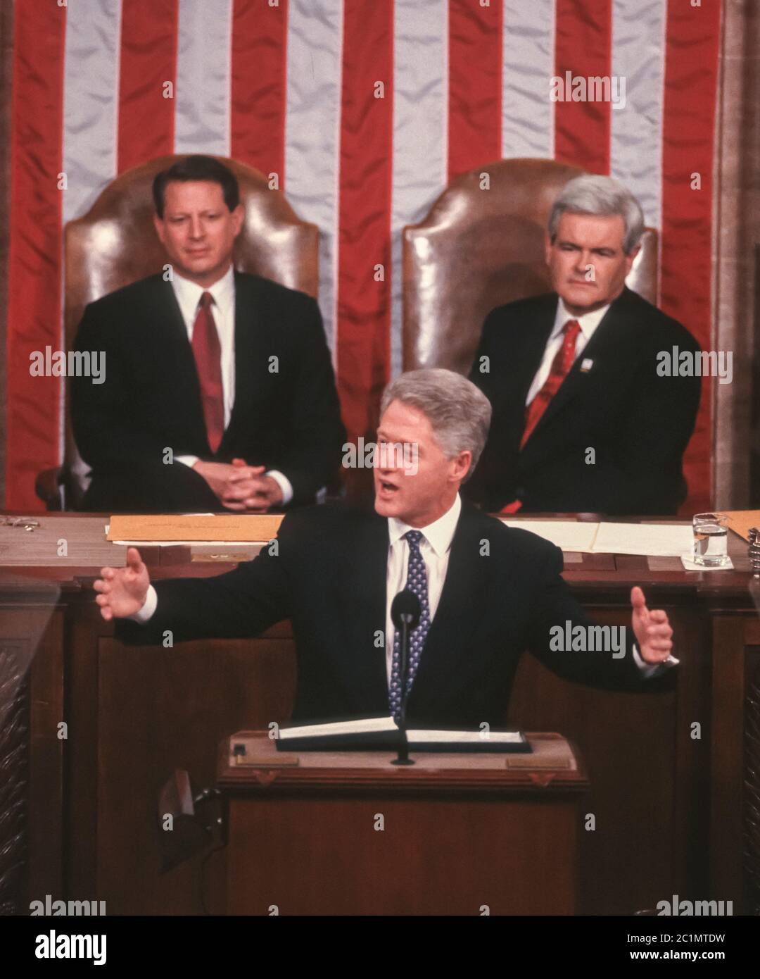 WASHINGTON, DC, USA, FEBRUARY 4, 1997: President Bill Clinton, State of ...