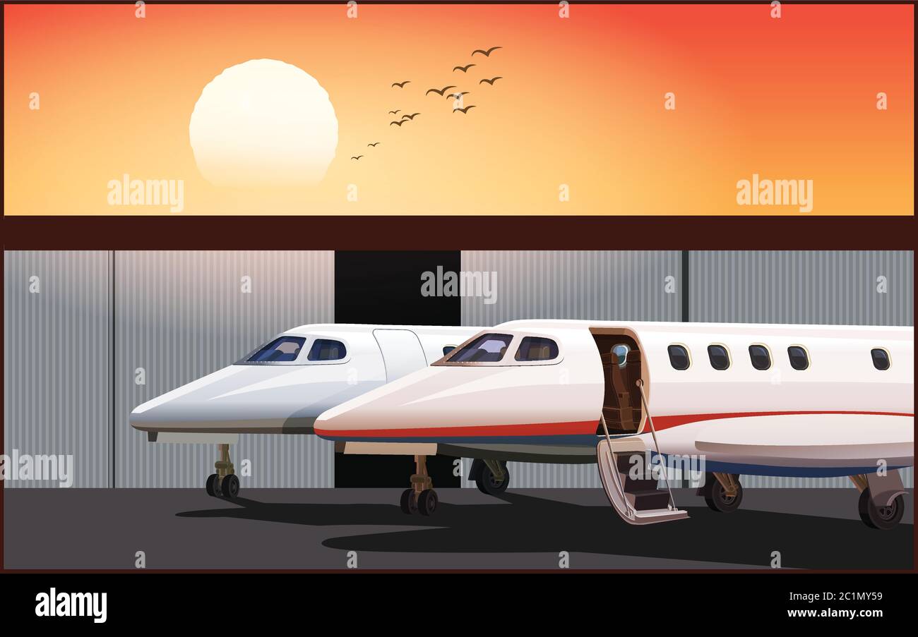 Hangar business jet Stock Vector Images - Alamy