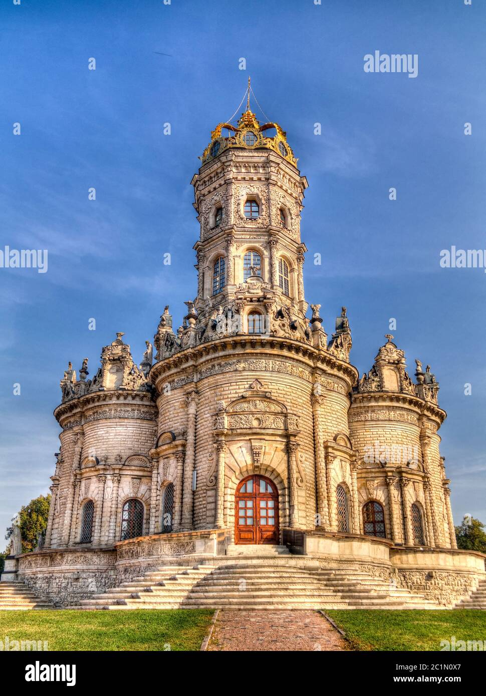 Exterior view of Church of Sign of Blessed Virgin in Dubrovitsy ...
