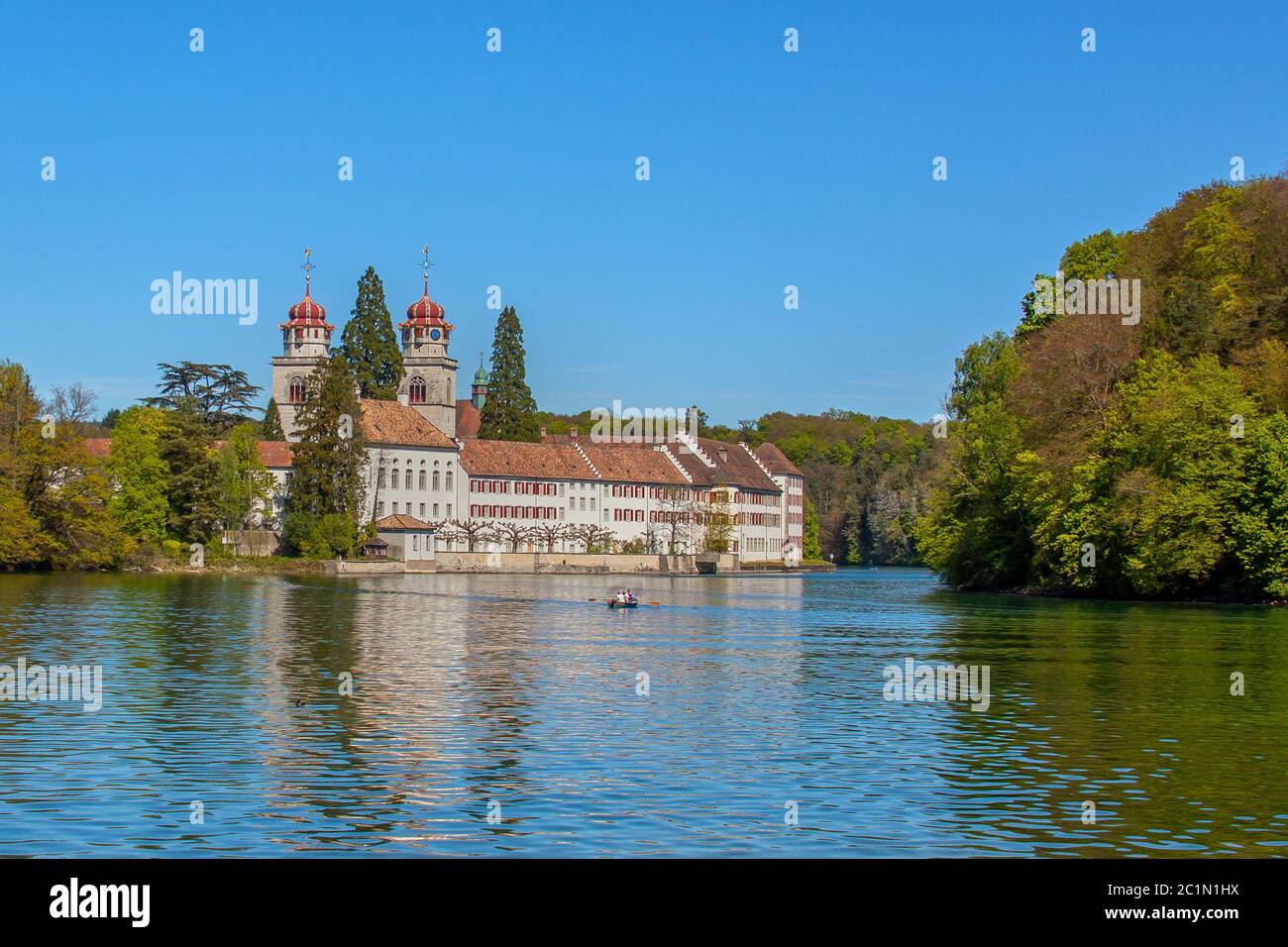 Switzerland rheinau benedictine monastery rhine hi-res stock ...