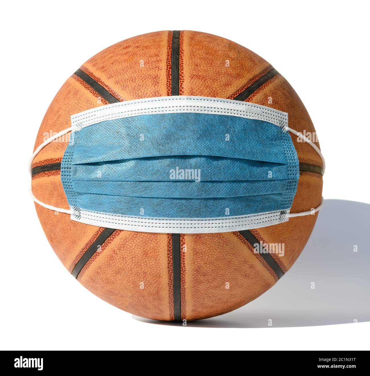 basketball with mask on white background with clipping path Stock Photo ...