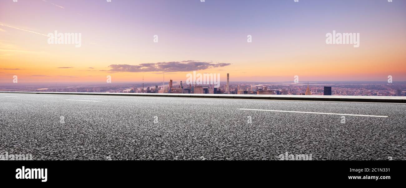 empty highway through modern city Stock Photo - Alamy