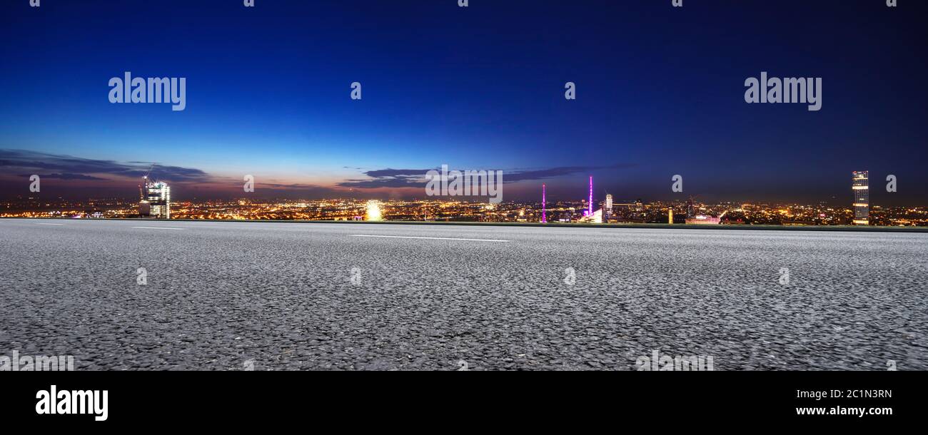 empty highway through modern city Stock Photo - Alamy
