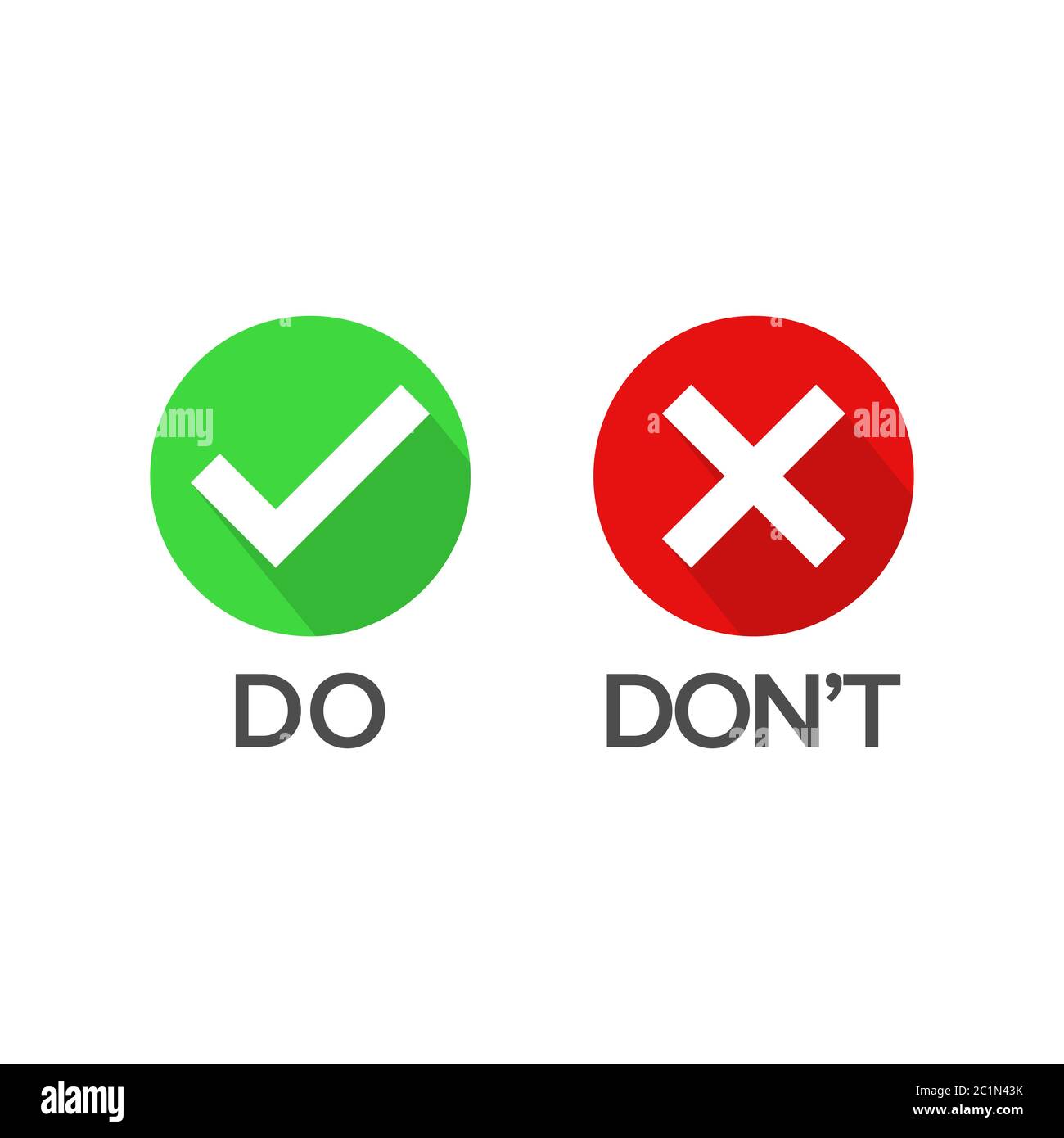 Vector illustration of Do and Don't button choice. Suitable for ...