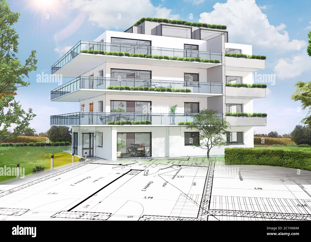 3d rendering building plan hi-res stock photography and images - Alamy