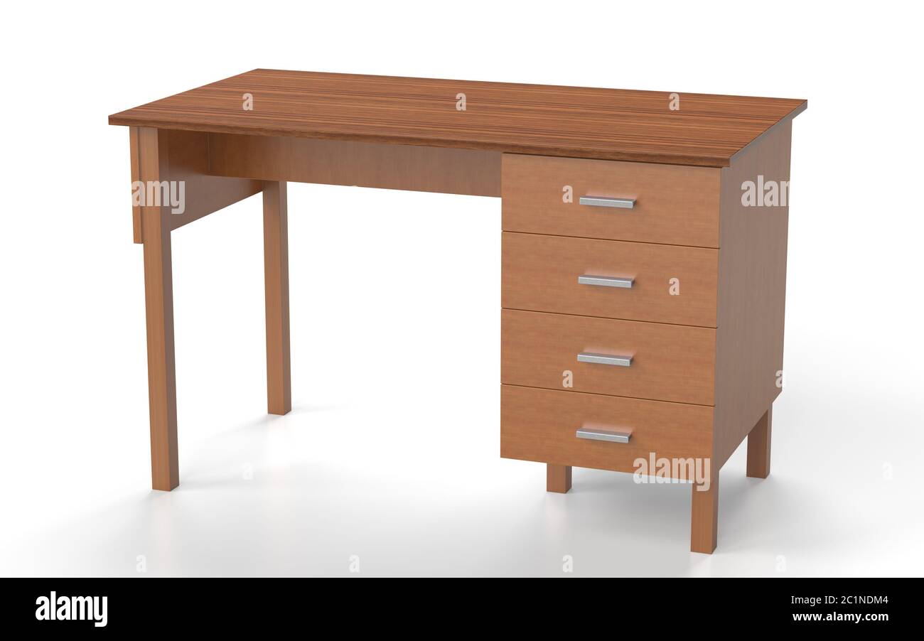 Comfortable table with drawers Stock Photo - Alamy