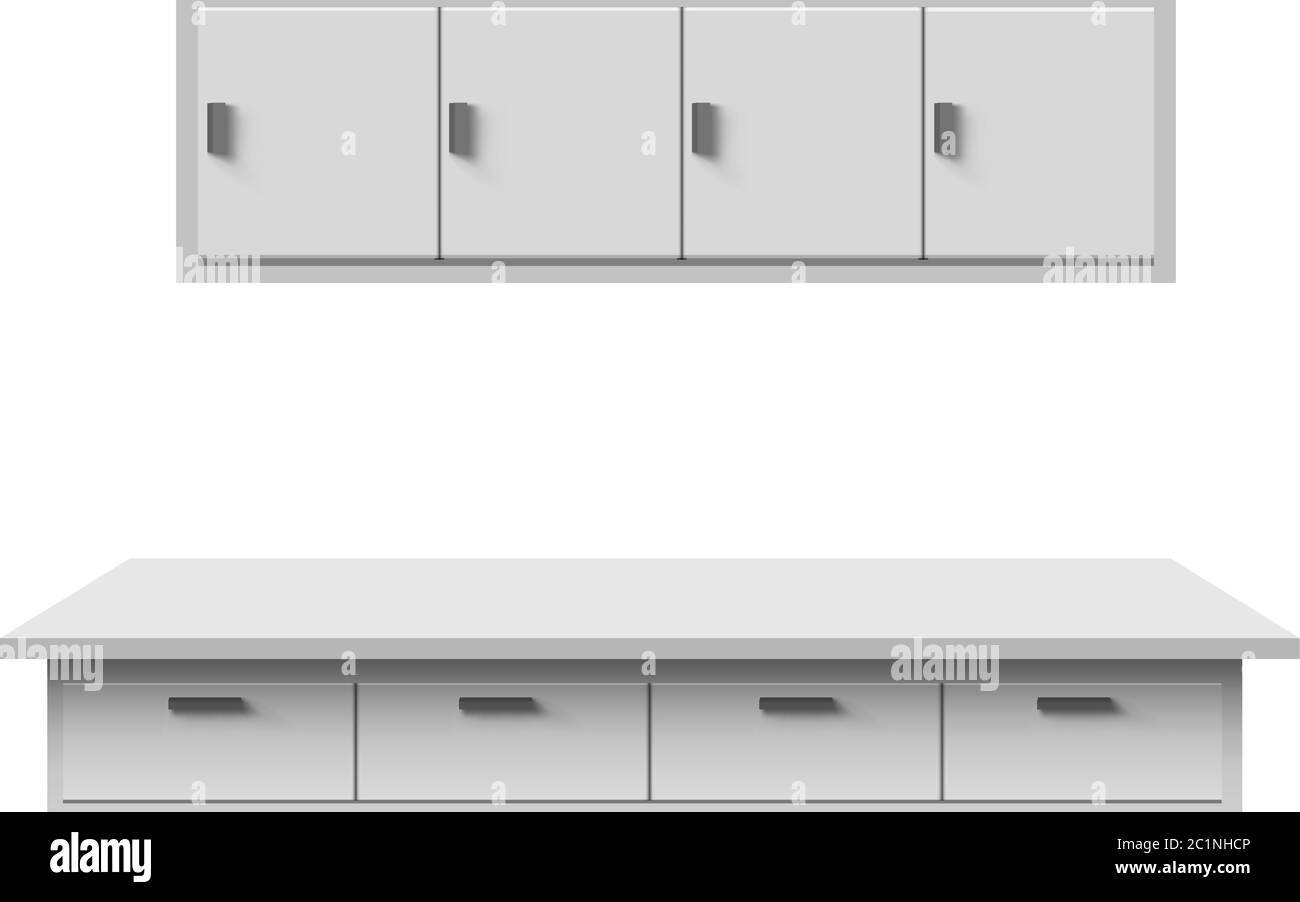 Modern white kitchen countertop Stock Vector Images - Alamy