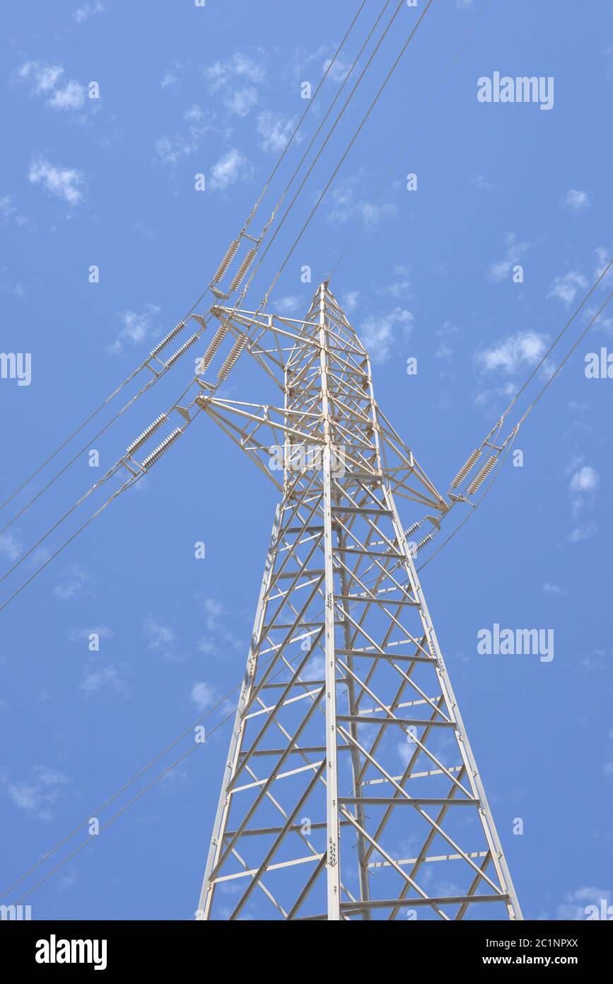 High voltage power line in the province of Alicante, Costa Blanca ...
