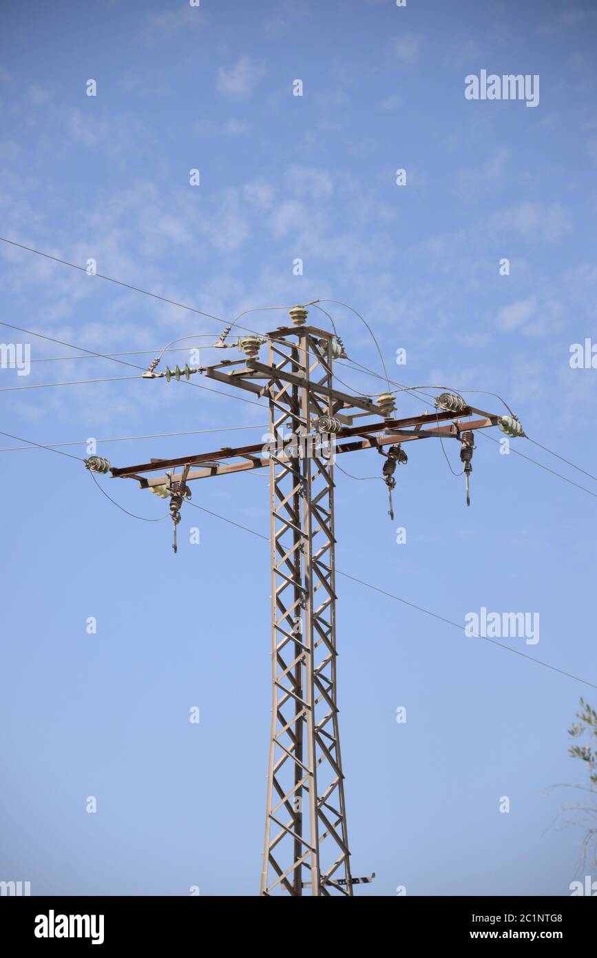 High voltage power line in the province of Alicante, Costa Blanca ...