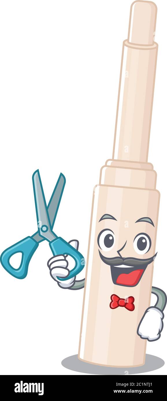 Concealer stick cartoon character design as talented barber Stock ...