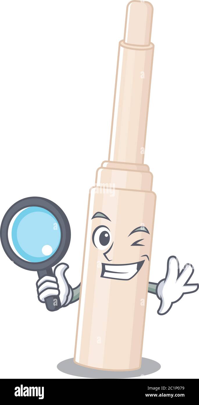 cartoon picture of concealer stick Detective using tools Stock Vector ...