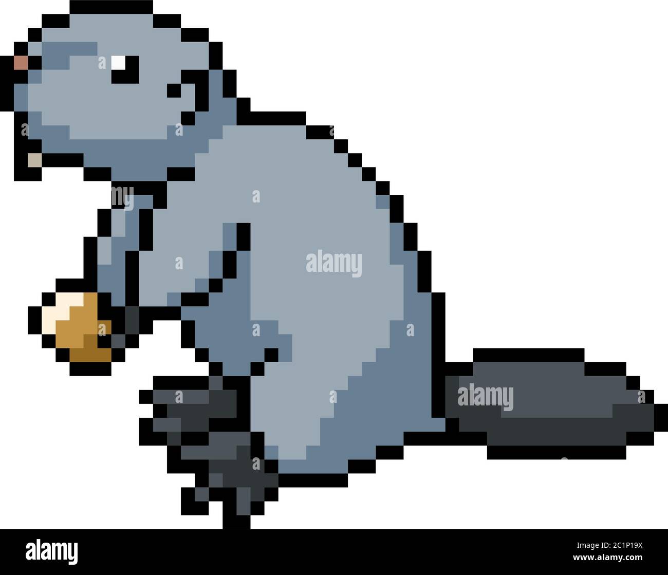 vector pixel art beaver isolated cartoon Stock Vector Image & Art - Alamy