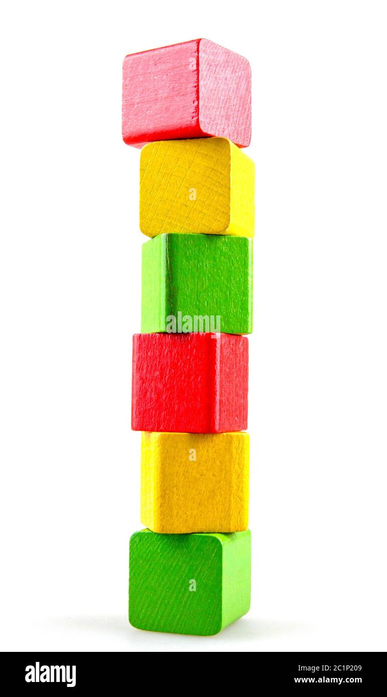 Children's wooden blocks for play Stock Photo - Alamy