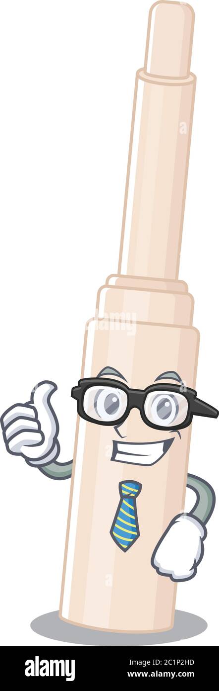 cartoon drawing of concealer stick Businessman wearing glasses and tie ...
