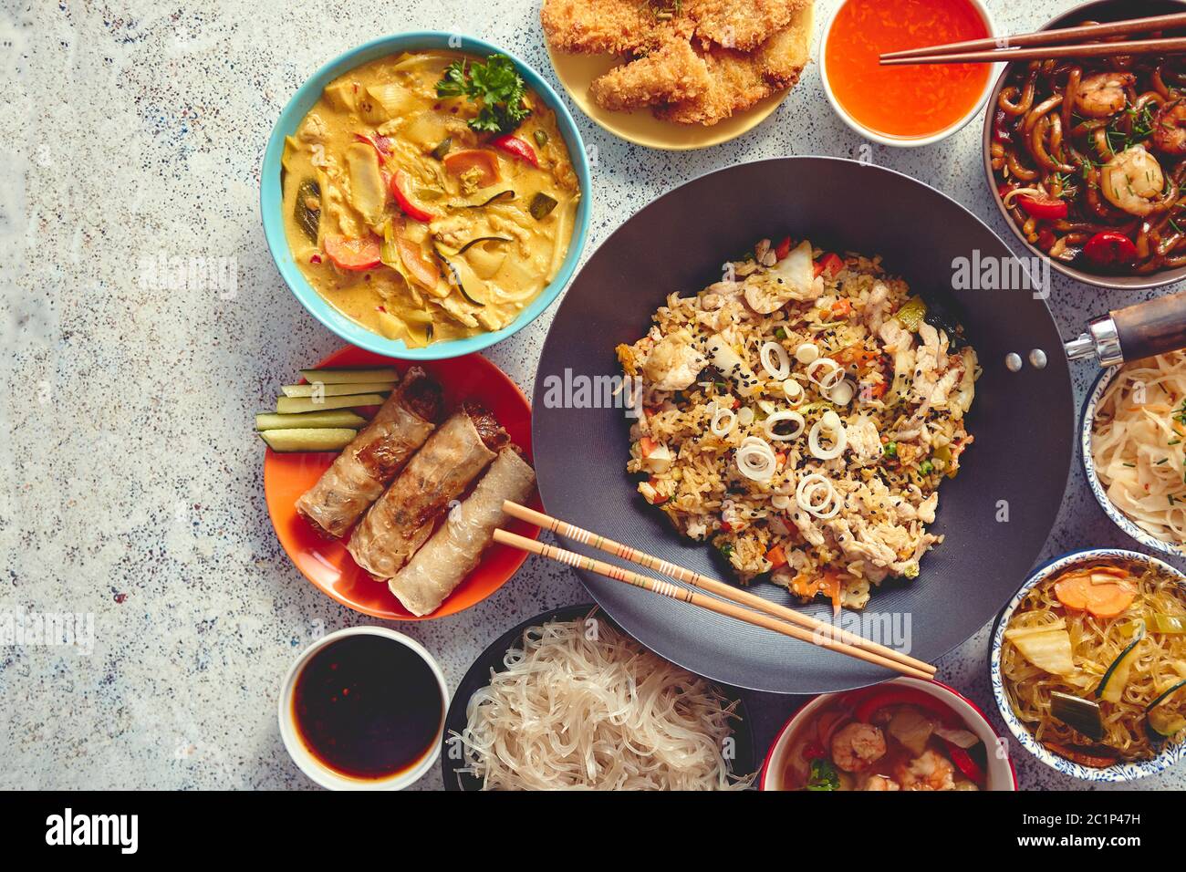 Chinese food set. Asian style food concept composition Stock Photo - Alamy