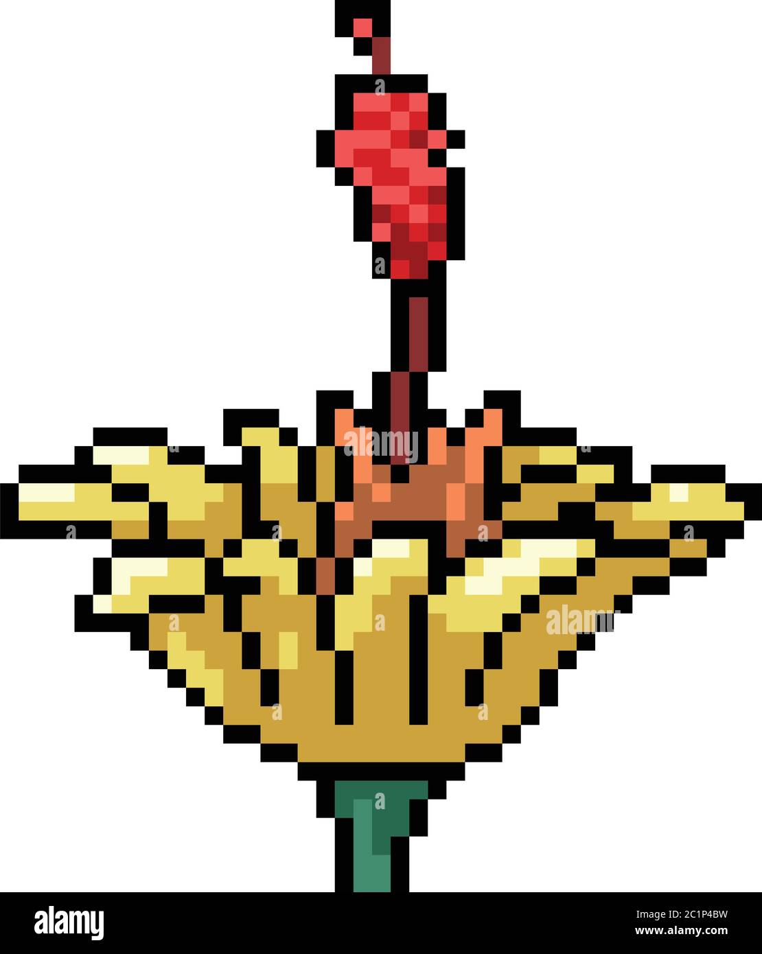 vector pixel art flower bloom isolated cartoon Stock Vector Image & Art ...