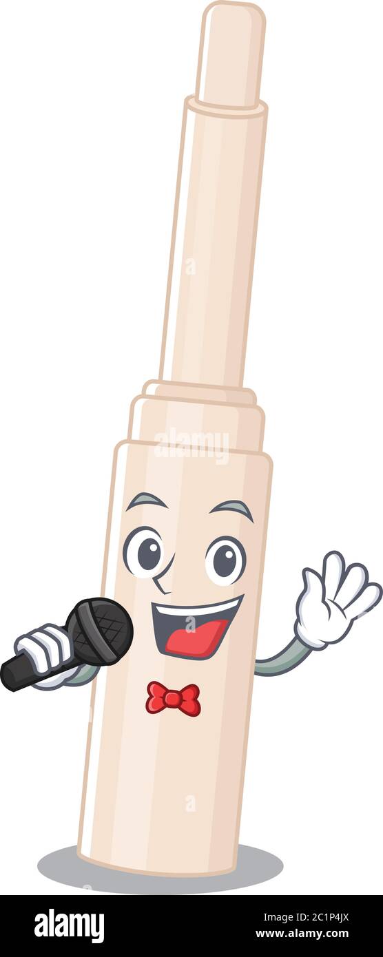 cartoon character of concealer stick sing a song with a microphone ...