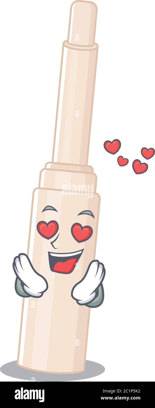 Romantic concealer stick cartoon character has a falling in love eyes ...