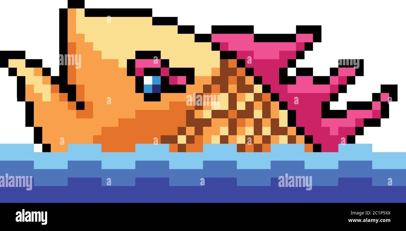 Pixel Art Wave Cut Out Stock Images & Pictures - Alamy