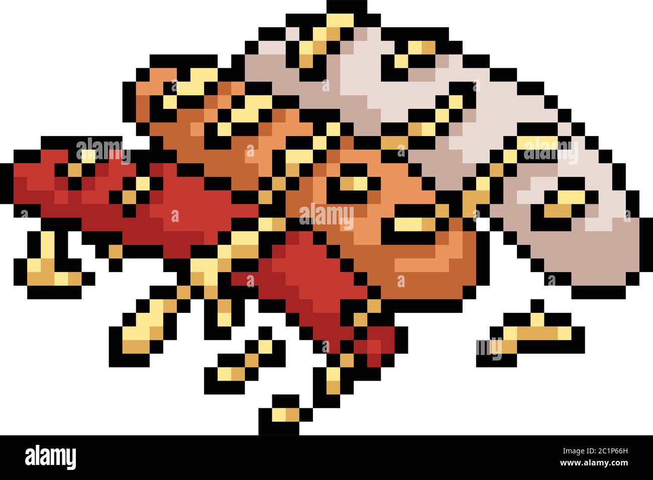 vector pixel art sausage set isolated cartoon Stock Vector Image & Art ...